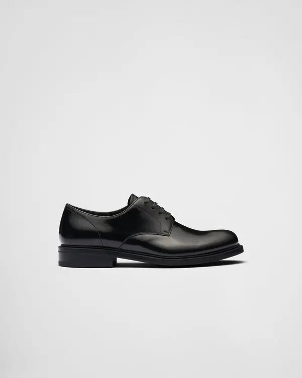 Prada Brushed Leather Lace-up Shoes