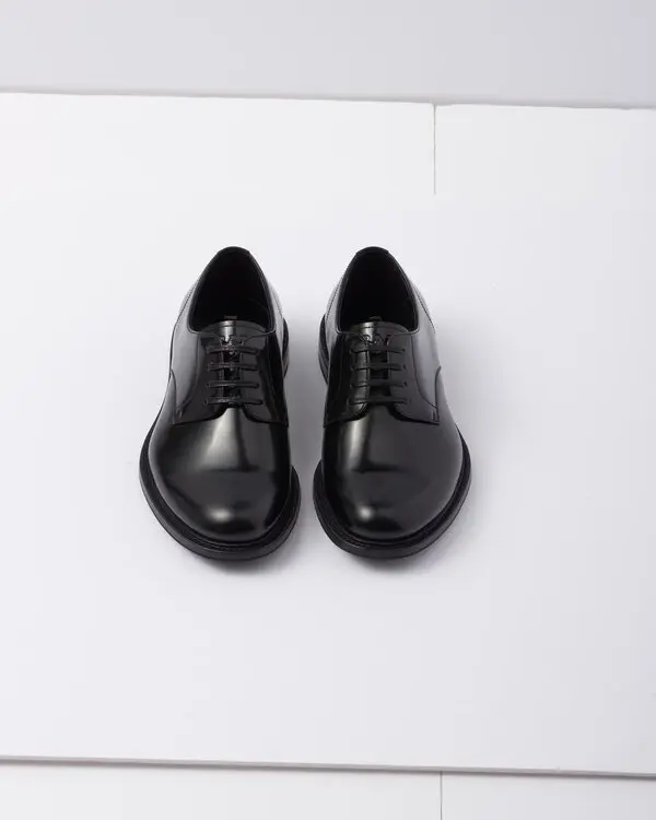 Prada Brushed Leather Lace-up Shoes