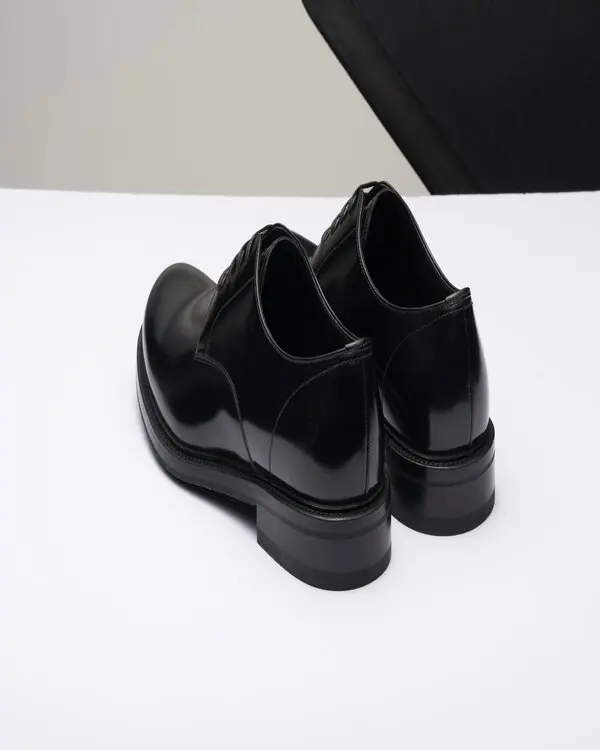 Prada Brushed Leather Lace-up Shoes
