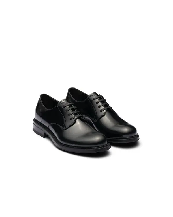 Prada Brushed Leather Lace-up Shoes