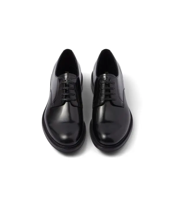 Prada Brushed Leather Lace-up Shoes