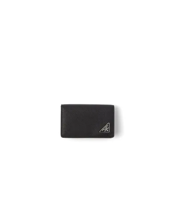 Prada Saffiano Leather Card Holder - Black