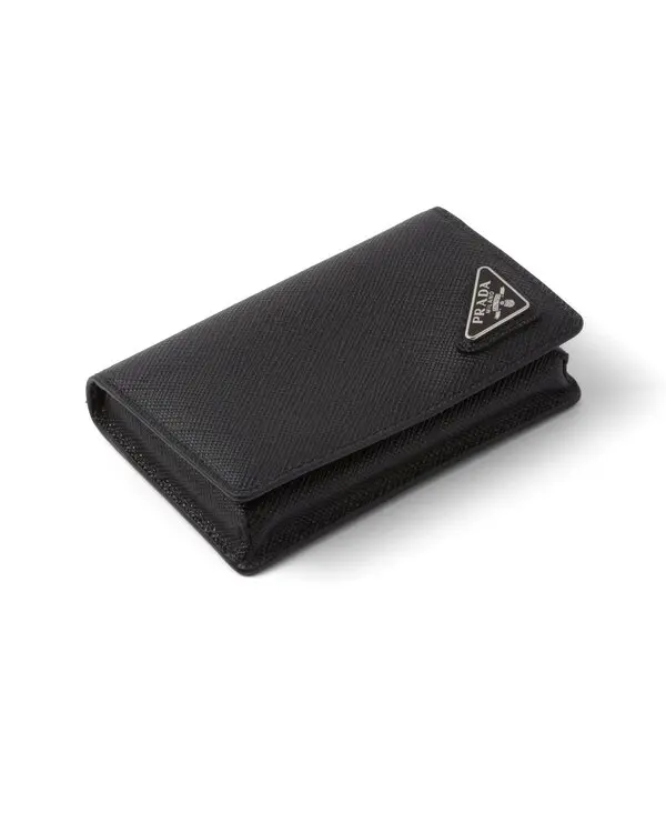 Prada Saffiano Leather Card Holder - Black