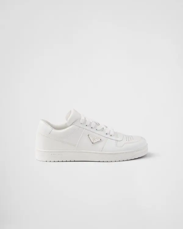 Prada Downtown Leather Sneakers - White