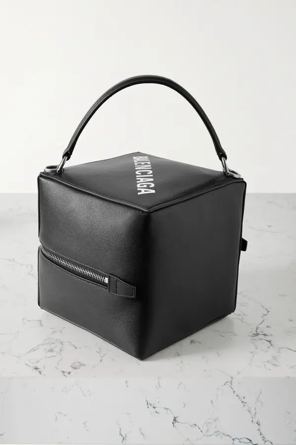 Balenciaga 4x4 Small Printed Leather Shoulder Bag In Black - 40
