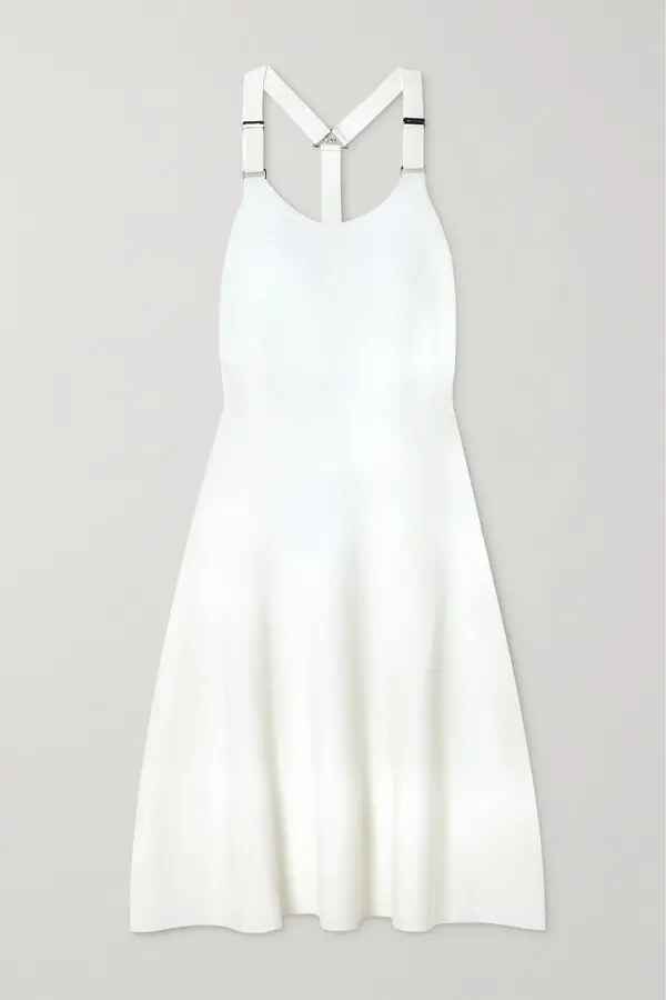 sachin and babi light blue dress Lafayette 148 New York Gathered Waist Sleeveless Cotton Blend Midi Dress