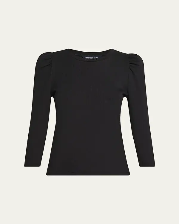 Veronica Beard Britney Cotton Top - Black