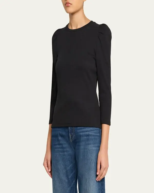 Veronica Beard Britney Cotton Top - Black