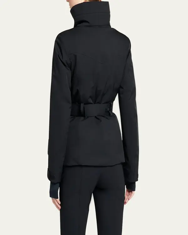 Moncler Hainet Belted Snow Jacket - Black