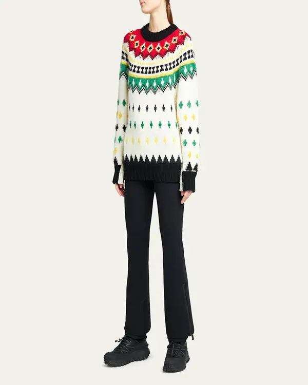 Moncler Intarsia Knit Wool Crewneck