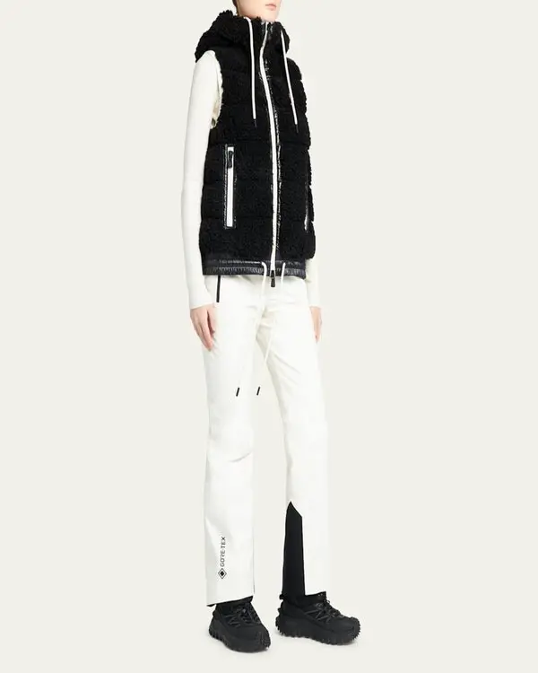 Moncler Faux Sherpa Puffer Vest - Black
