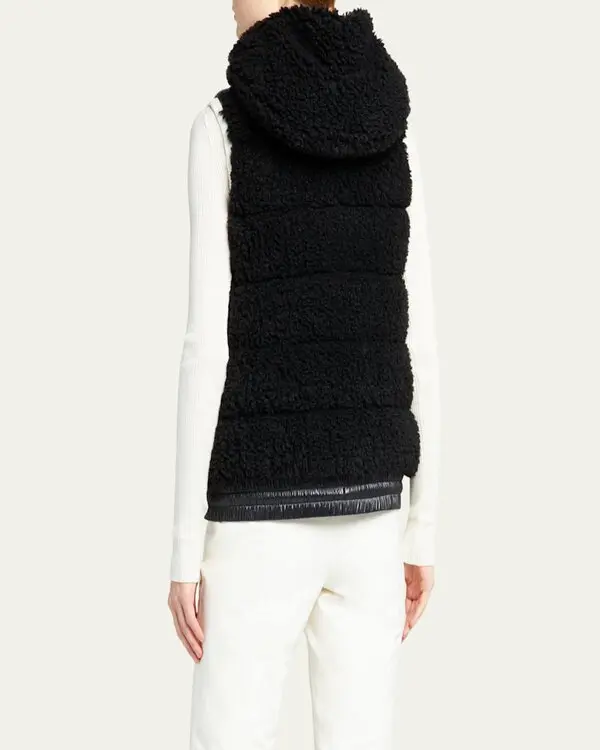 Moncler Faux Sherpa Puffer Vest - Black