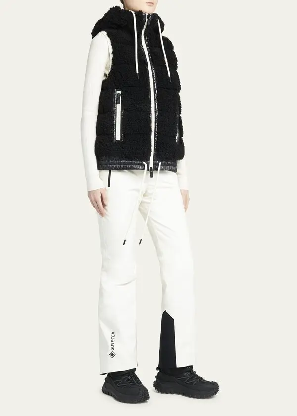 Moncler Faux Sherpa Puffer Vest - Black