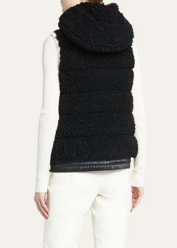 Moncler Faux Sherpa Puffer Vest - Black