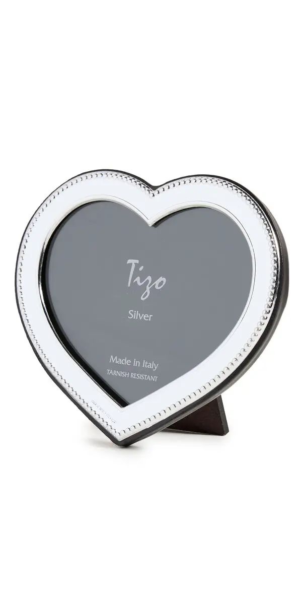 TIZO DESIGN Italian Plate Frame Heart 2x3 - Silver