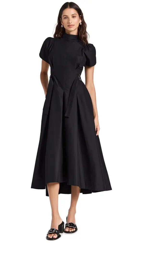 3.1 Phillip Lim Puff Sleeve Flare Dress - Black