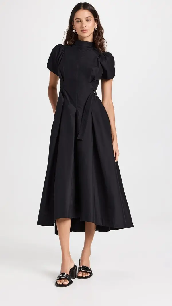3.1 Phillip Lim Puff Sleeve Flare Dress - Black