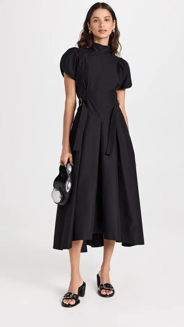 3.1 Phillip Lim Puff Sleeve Flare Dress - Black