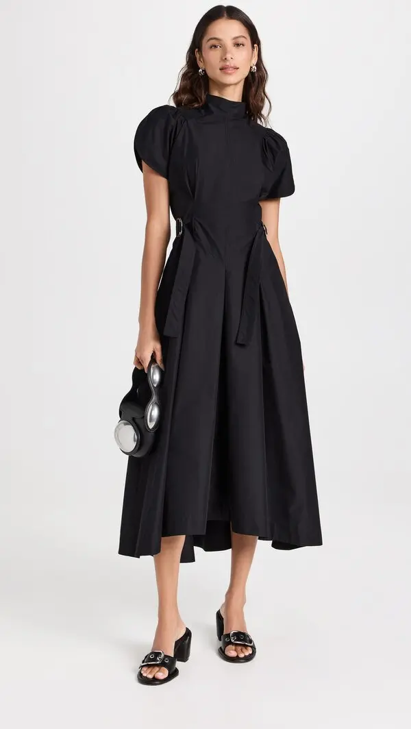 3.1 Phillip Lim Puff Sleeve Flare Dress - Black