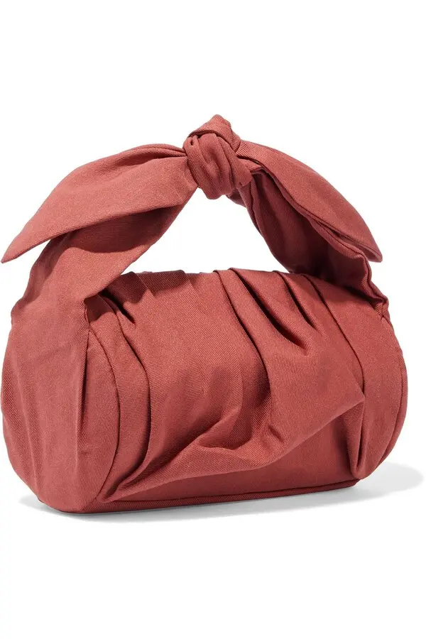 REJINA PYO Nane Knotted Printed Satin Jacquard Tote
