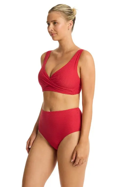 SEA LEVEL Cross Front Bikini Top - Red