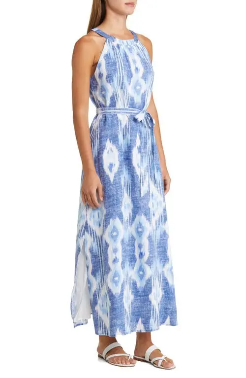 Tommy Bahama Island Ikat Print Linen Maxi Dress