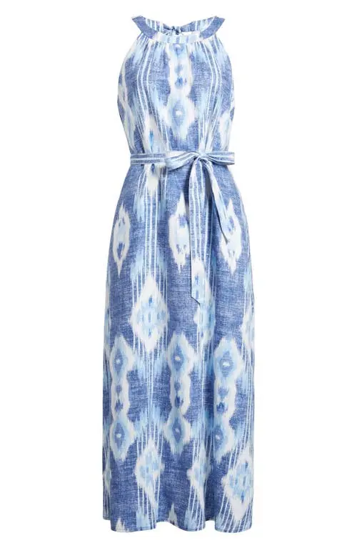 Tommy Bahama Island Ikat Print Linen Maxi Dress