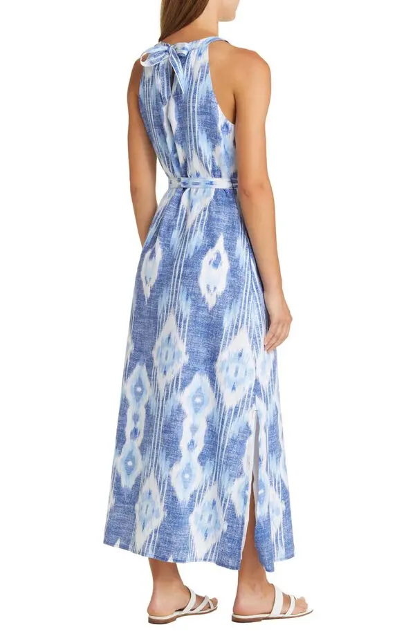 Tommy Bahama Island Ikat Print Linen Maxi Dress