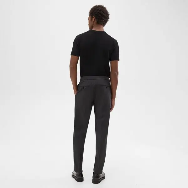 Theory Larin Drawstring Stretch Wool Pant - Dark Charcoal