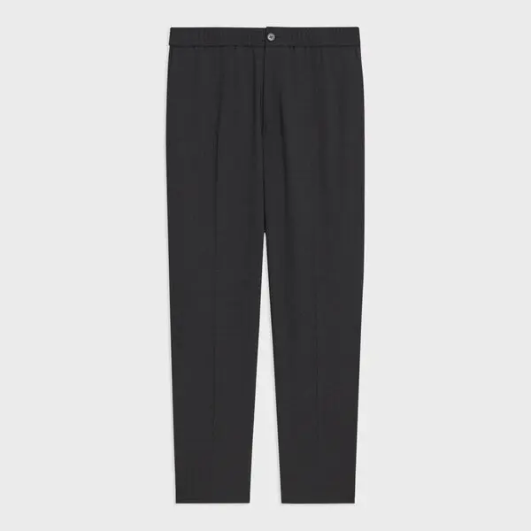 Theory Larin Drawstring Stretch Wool Pant - Dark Charcoal