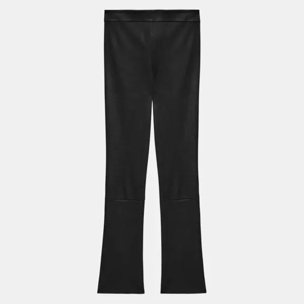 Theory Slim Kick Leather Pant - Black