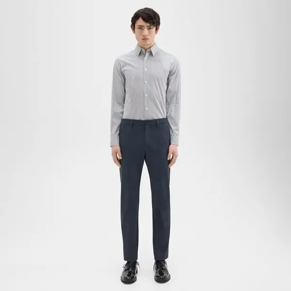Theory Zaine Herringbone Trousers - Baltic Melange