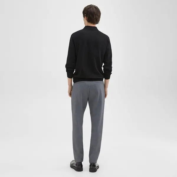 Theory Zaine Herringbone Trousers - Grey Melange