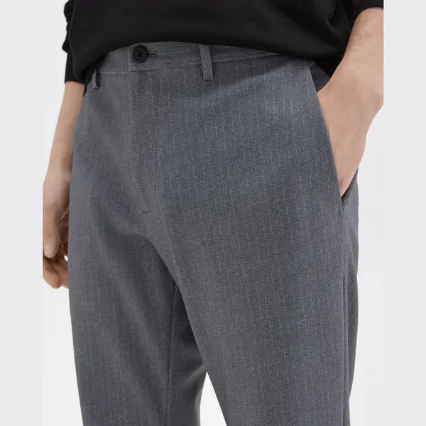 Theory Zaine Herringbone Trousers - Grey Melange