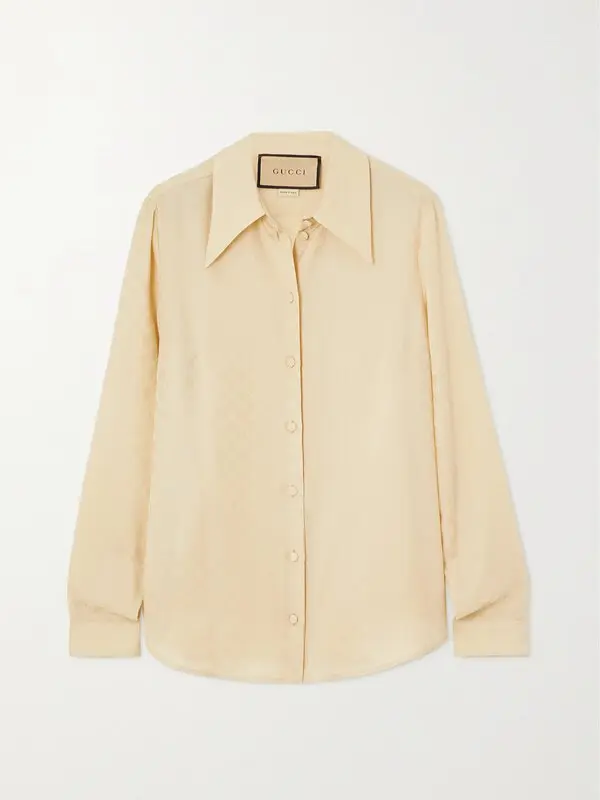 Gucci Silk-jacquard Shirt - Neutrals