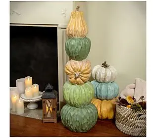 NORTHLIGHT Five Tiered Stacked Pumpkins Thanksg Iving Decor