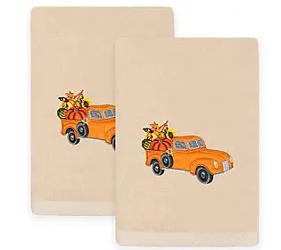 LINUM HOME TEXTILES Autumn Truck Embroidered Luxury Towels - One-color