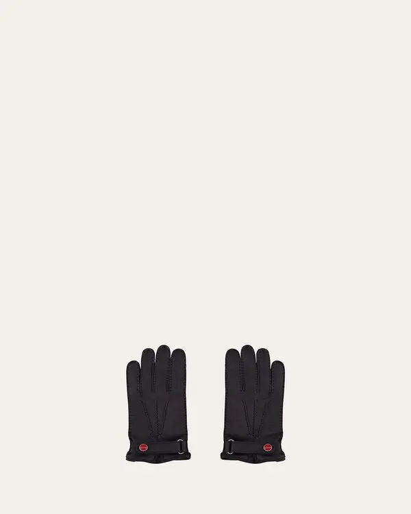 Kiton Deerskin Leather Gloves - Black