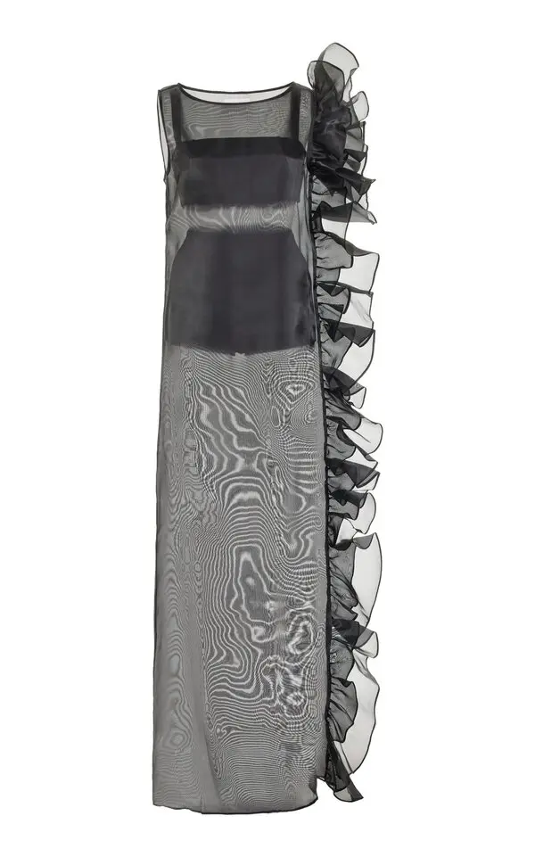 MARLIES GRACE Bea Ruffled Maxi Dress - Black