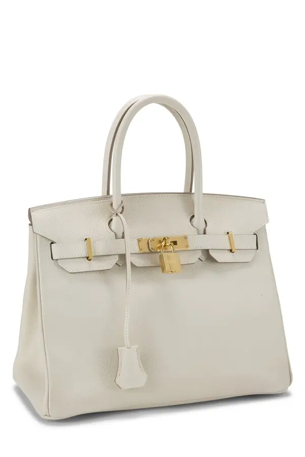 Hermès Craie Epsom Birkin 30 Handbag - White