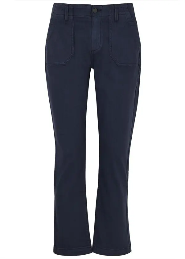 Paige Mayslie Cropped Straight-leg Jeans - Navy