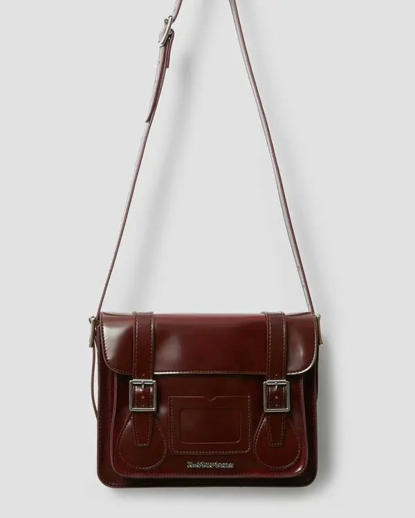 Dr. Martens Leather Messenger Bag - Red | Editorialist
