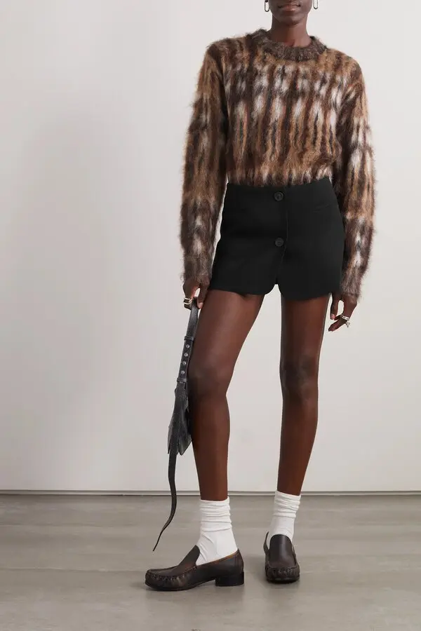 Acne Studios Wool-blend Crepe Mini Skirt
