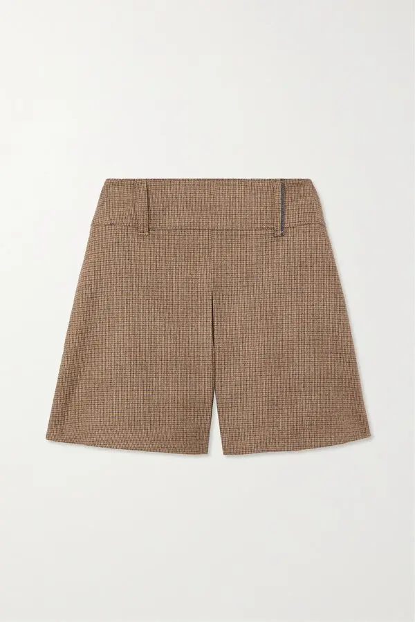 Brunello Cucinelli Checked Wool-blend Skorts