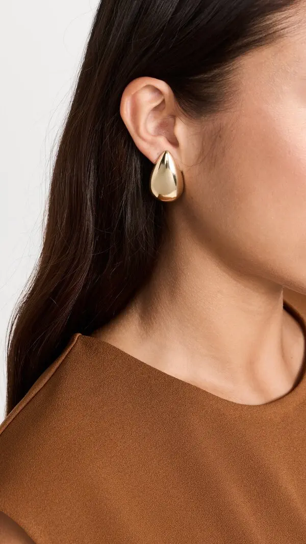ADINA EDEN Solid Teardrop Hoop Earrings