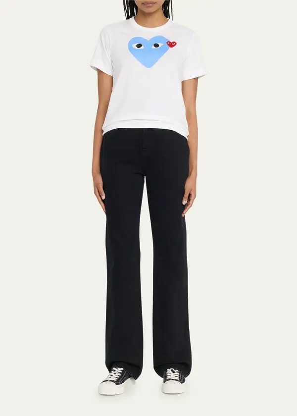 CDG PLAY Heart Eyes Logo T-shirt