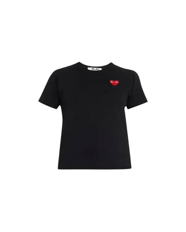 CDG PLAY Heart Logo Cotton T-shirt - Black