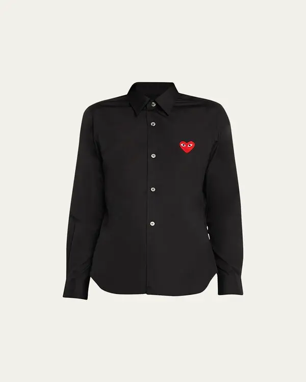 CDG PLAY Logo-patch Button-front Shirt