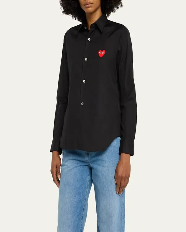 CDG PLAY Logo-patch Button-front Shirt