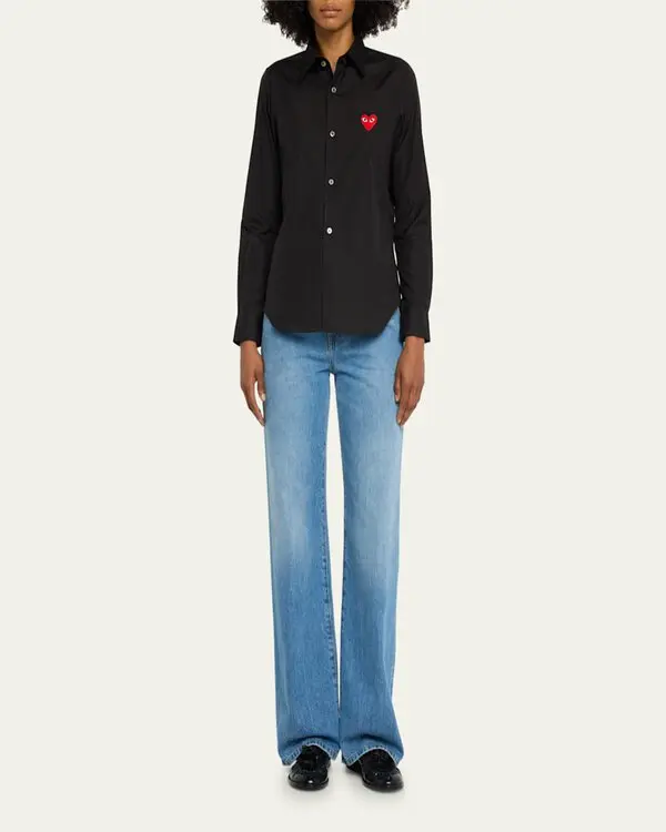 CDG PLAY Logo-patch Button-front Shirt